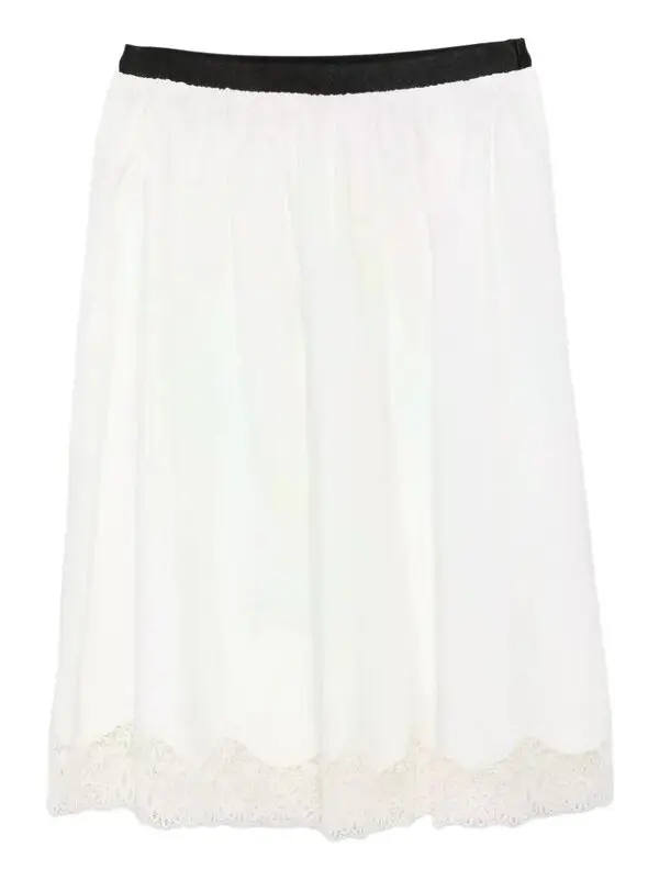 Maje Lace-trim Midi Skirt - White