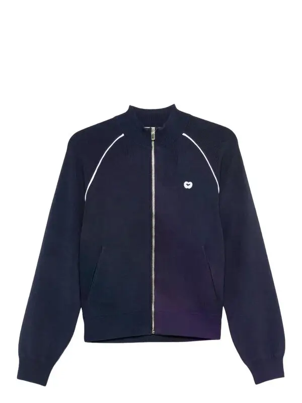 Maje Zip-up Jacket With Ribbed Texture - Blue