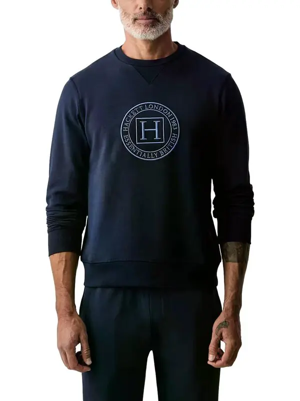 HACKETT LONDON Crew Neck Sweatshirt With Logo Embroidery - Blue