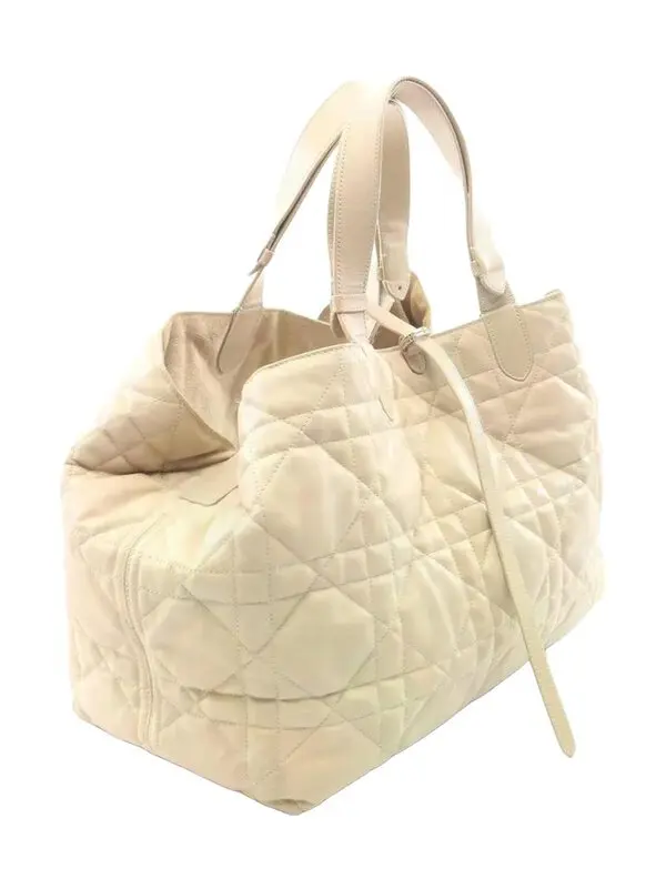 Dior Quilted Leather Tote Bag - Neutrals