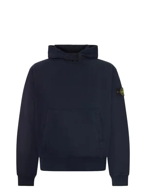 Stone Island Logo Patch Hoodie - Blue