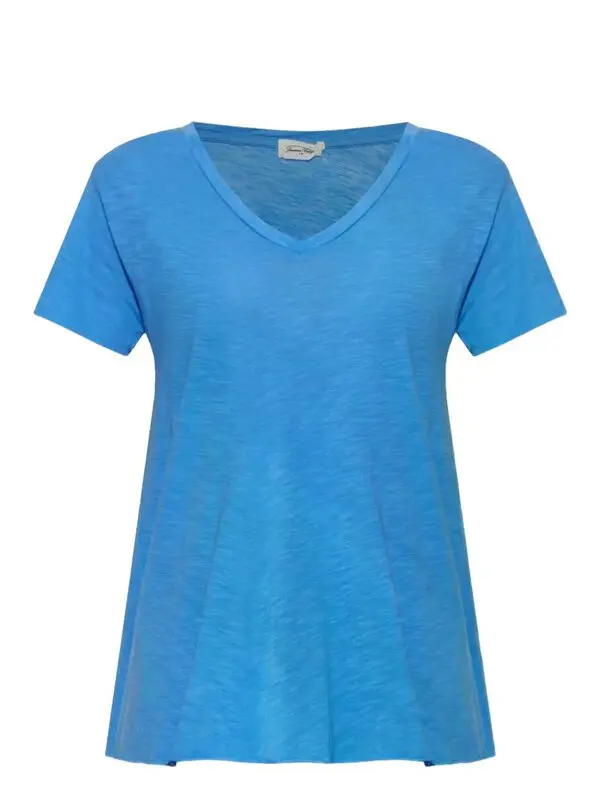 American Vintage Cotton V-neck T-shirt - Blue