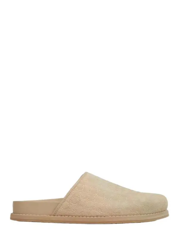 Amiri Monogram Embossed Suede Clogs - Neutrals