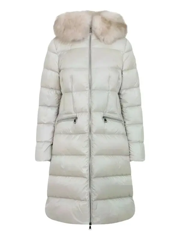 Moncler Shearling-trim Quilted Coat - Neutrals