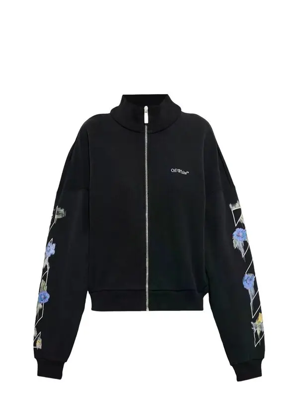 Off-White Floral Print Arrows Sweatshirt - Black