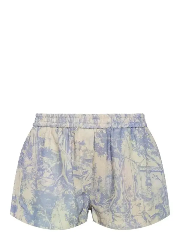 Off-White Printed Elasticated Waist Shorts - Neutrals