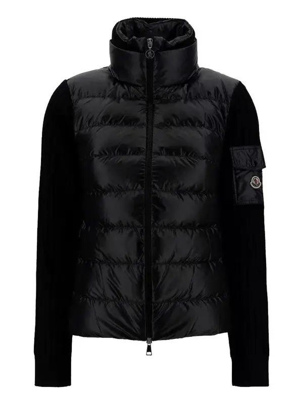 Moncler Quilted Down-filled Puffer Jacket With High Neck - Black