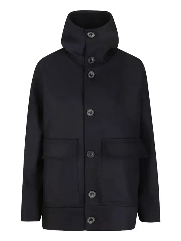 CINI Button-up Hooded Jacket - Blue
