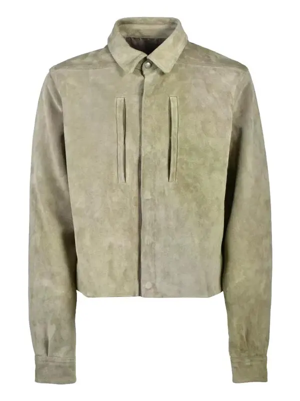 Rick Owens Suede Panelled Jacket - Green