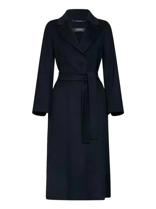 Max Mara Belted Wool Coat - Blue