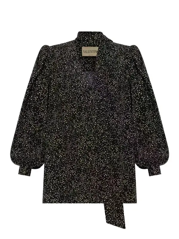 Valentino Garavani Star-print Silk Shirt - Black