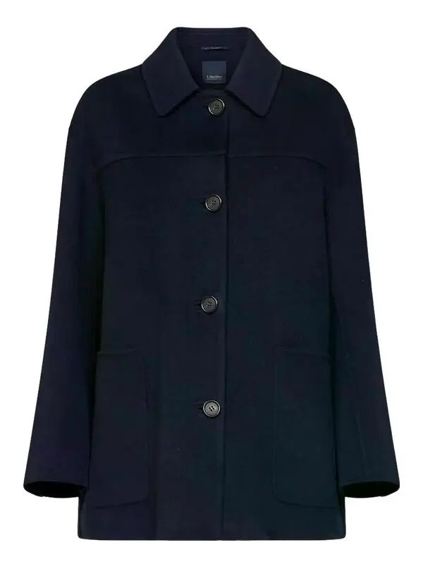 Max Mara Single-breasted Wool Coat - Blue