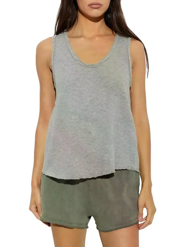 American Vintage Heather Cotton Marl Raw-finish Tank Top - Grey