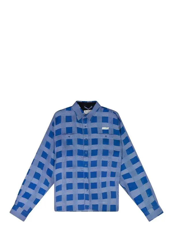 4SDESIGNS Plaid-pattern Buttoned Shirt - Blue