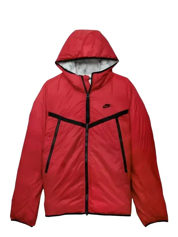 Nike Logo Detail Hooded Jacket - Red