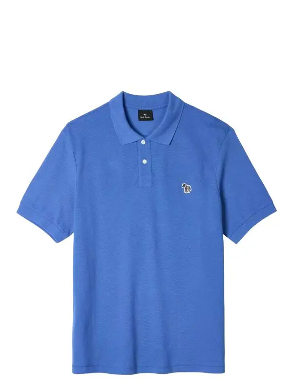 Paul Smith Mid Organic Cotton Zebra Polo Shirt - Blue