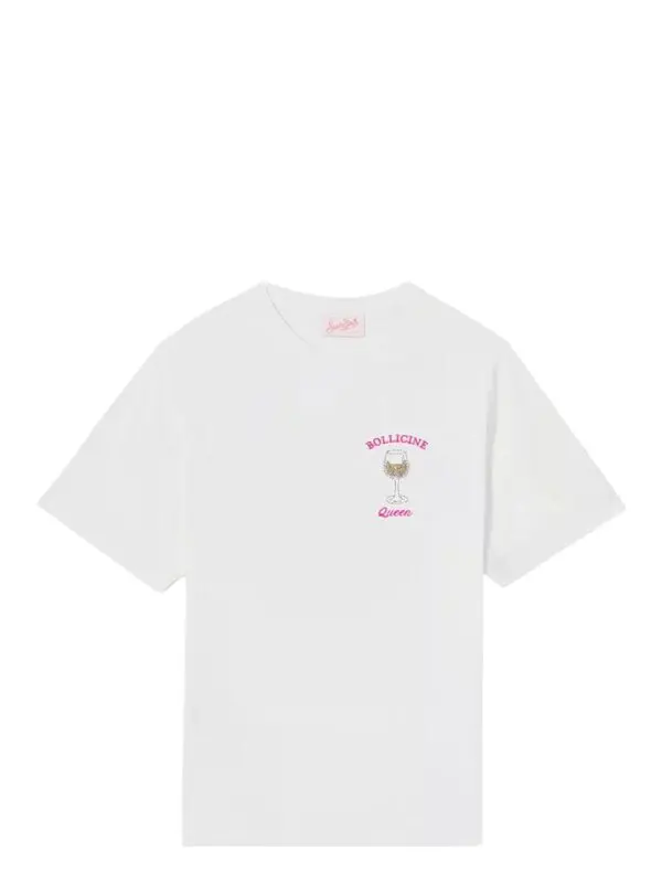 MC2 SAINT BARTH Emilie Rhinestone Embellished T-shirt - White