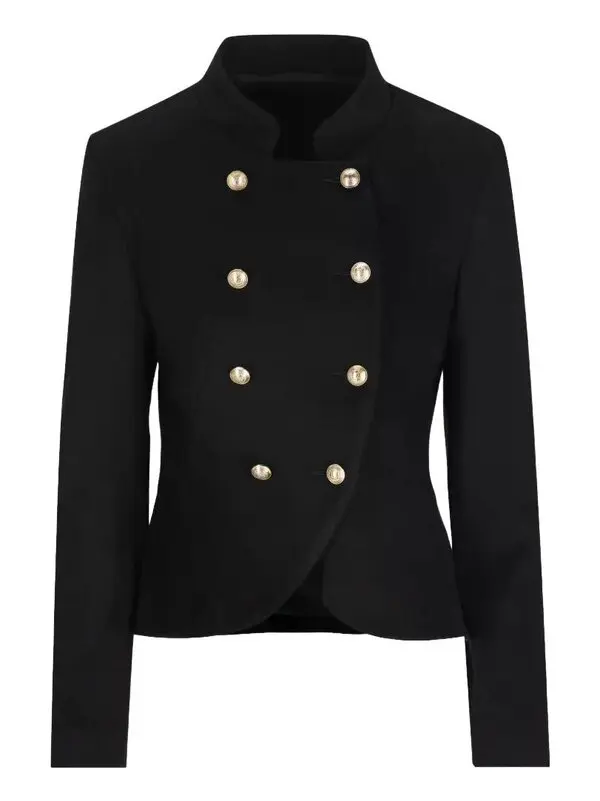 CINI Double-breasted High-neck Jacket - Black