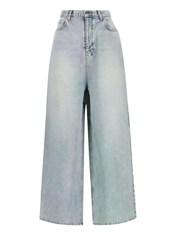 Balenciaga Distressed Wide-leg Jeans - Blue