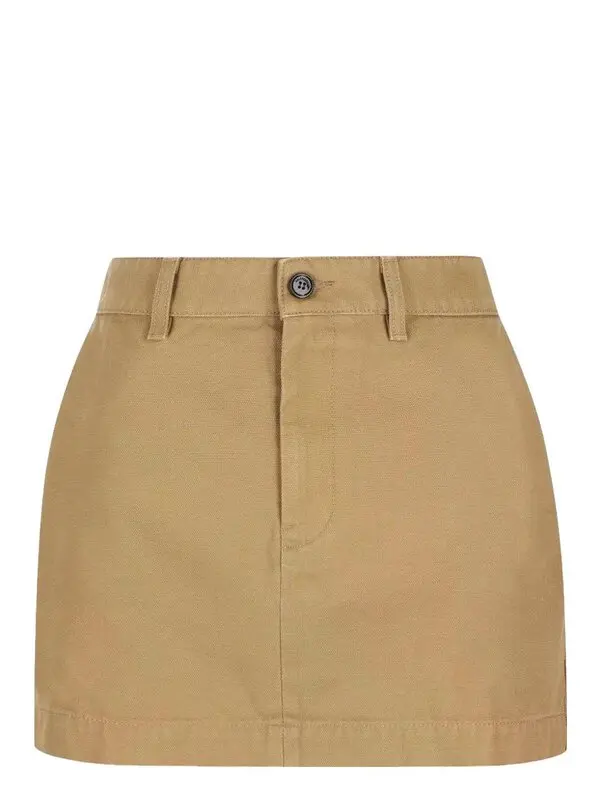 Balenciaga Logo Patch Mini Skirt - Neutrals