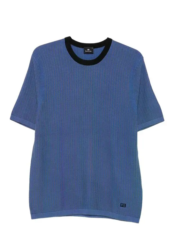 Paul Smith Ribbed-knit Cotton T-shirt - Blue