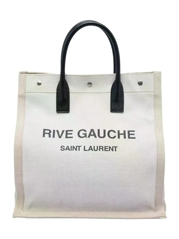 Saint Laurent Canvas Rive Gauche Tote Bag - Brown