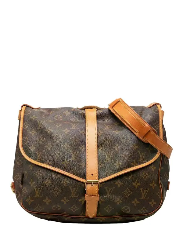 LOUIS VUITTON Monogram Saumur 35 Crossbody Bag - Brown