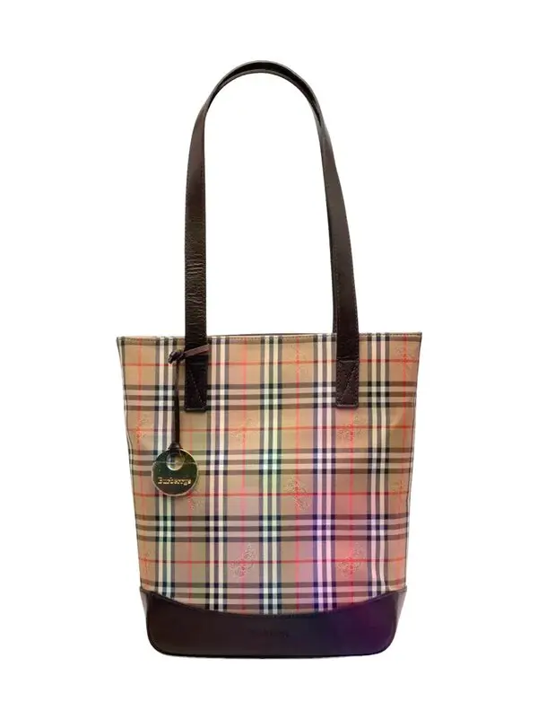 Burberry Haymarket Check Canvas Tote Bag - Neutrals