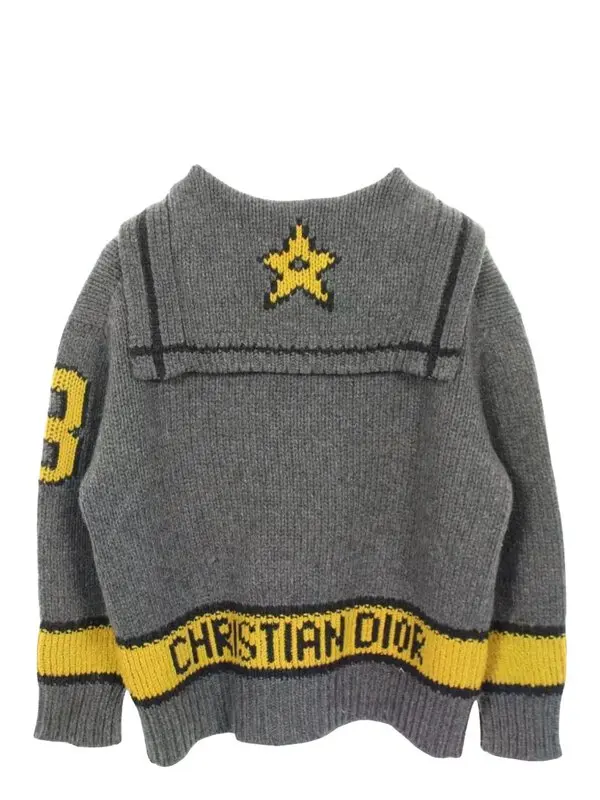 Dior 2000s Sailor-collar Star-motif Cardigan - Grey