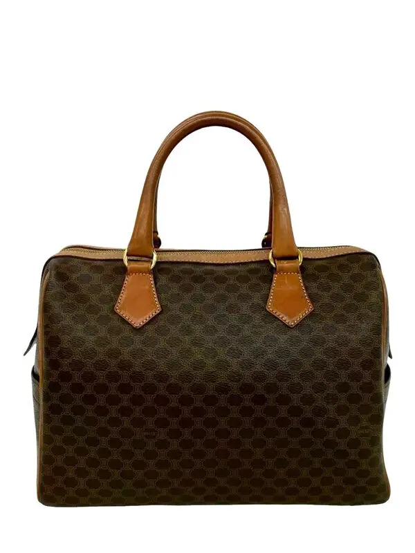Celine 1994 Macadam Coated Canvas Boston Bag - Brown