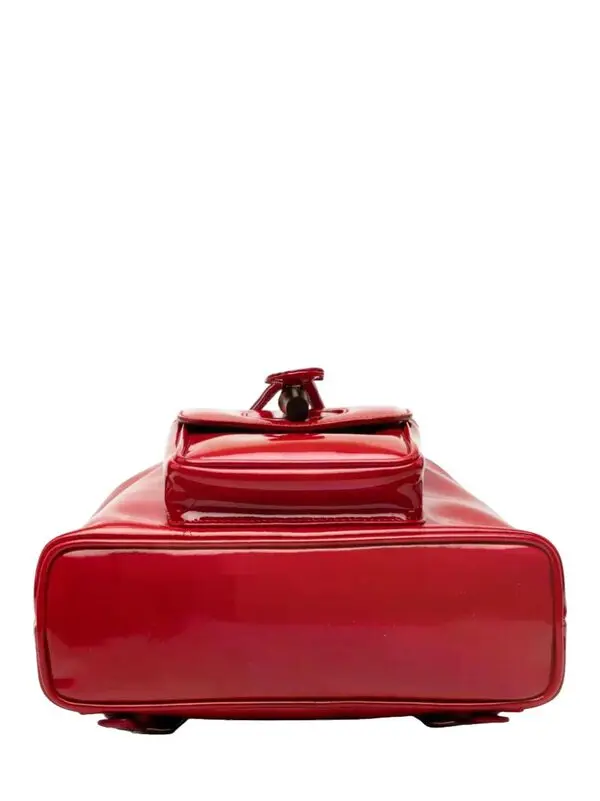 Gucci Patent Bamboo Drawstring Backpack - Red