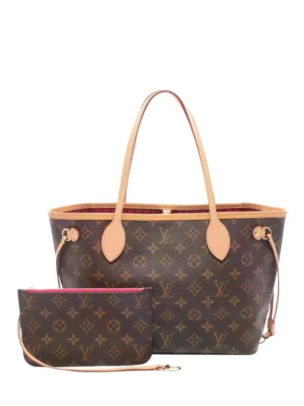 LOUIS VUITTON Monogram Neverfull Pm Tote Bag - Brown