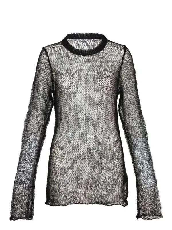 Yohji Yamamoto Open-knit Sweater - Black