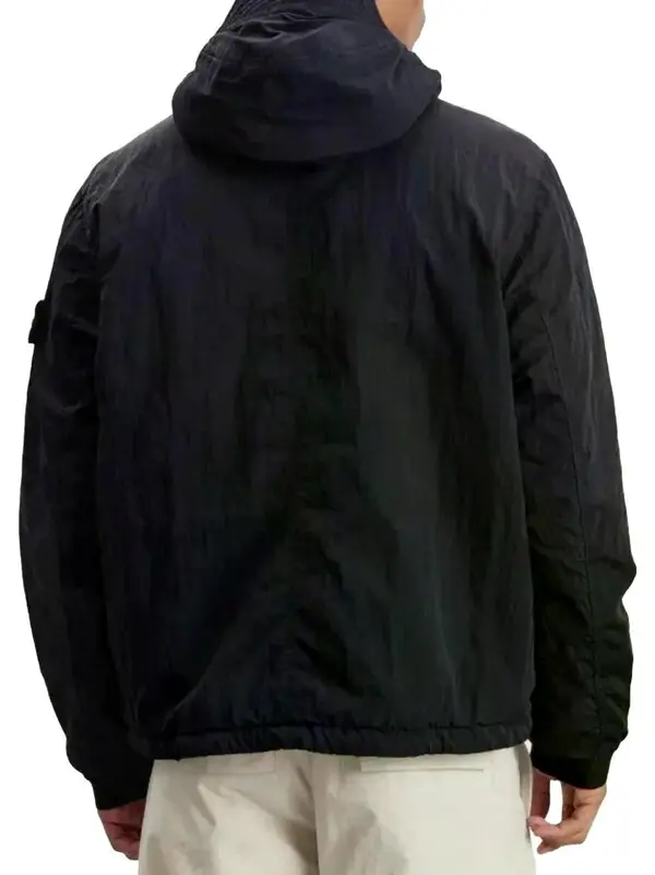 Stone Island Hooded Logo-patch Jacket - Blue