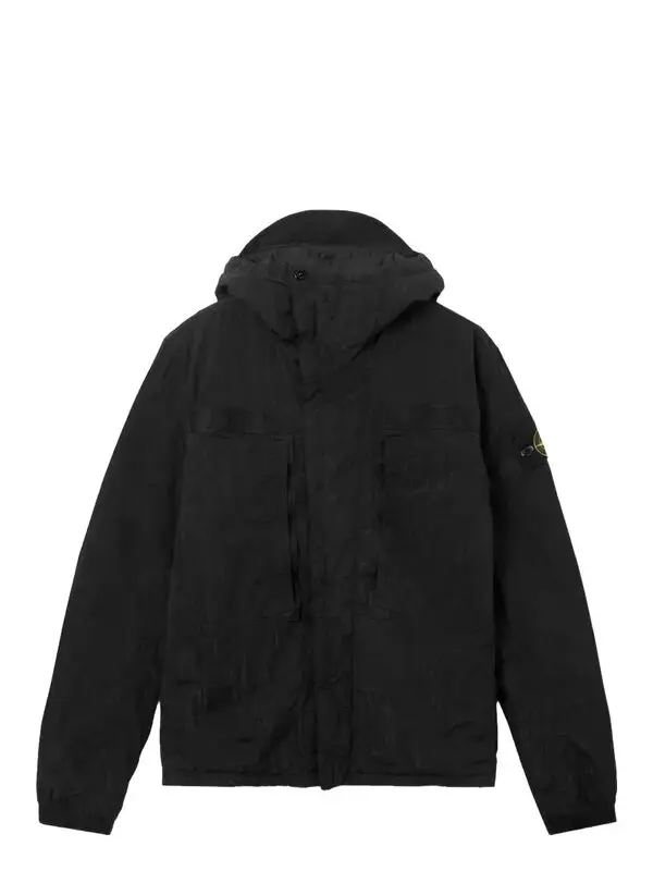Stone Island Hooded Logo-patch Jacket - Blue