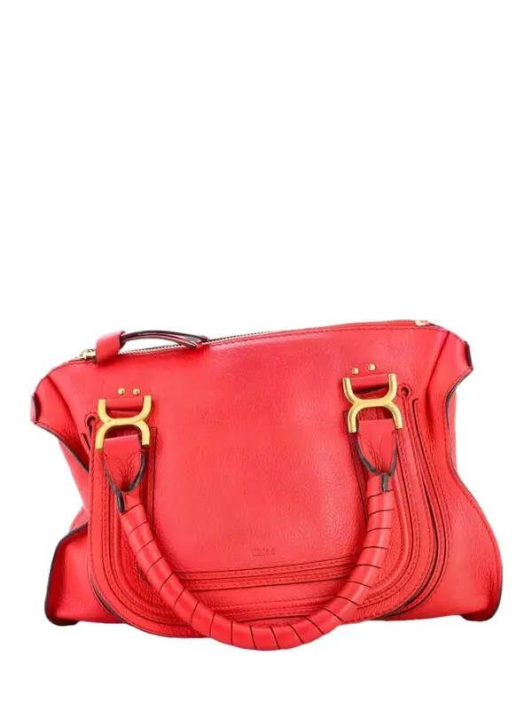 Chloé Marcie Leather Large Shoulder Bag - Red