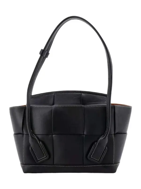 Bottega Veneta Maxi Intrecciato Leather Shoulder Bag - Black