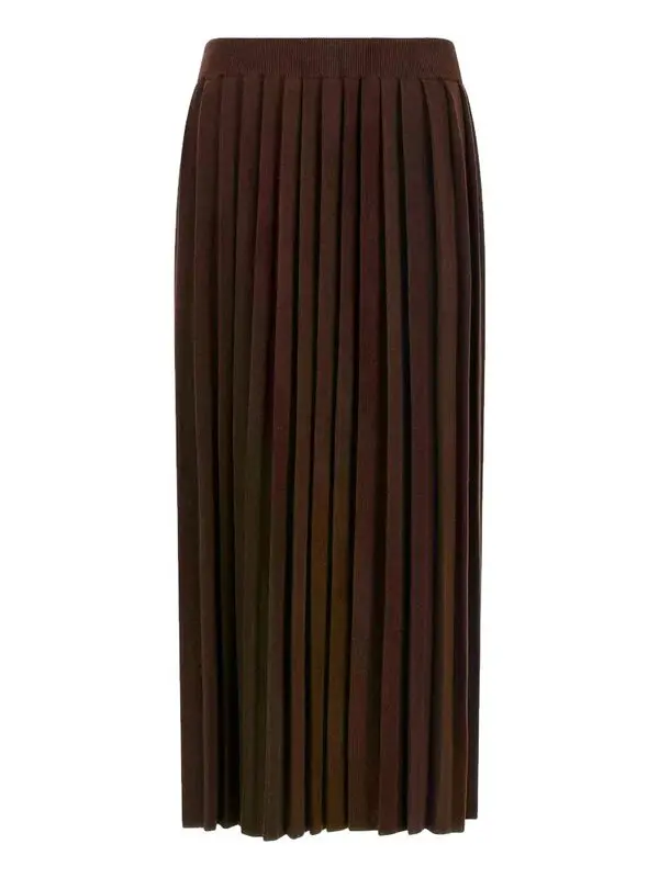 Fabiana Filippi Knitted Pleated Skirt - Brown