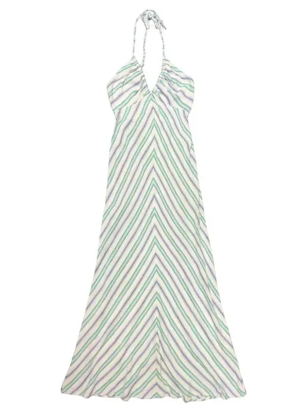 Xirena Maggie Striped Halterneck Maxi Dress - Neutrals