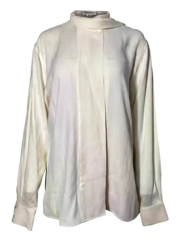 Victoria Beckham Scarf Neck Long Sleeve Blouse - Neutrals