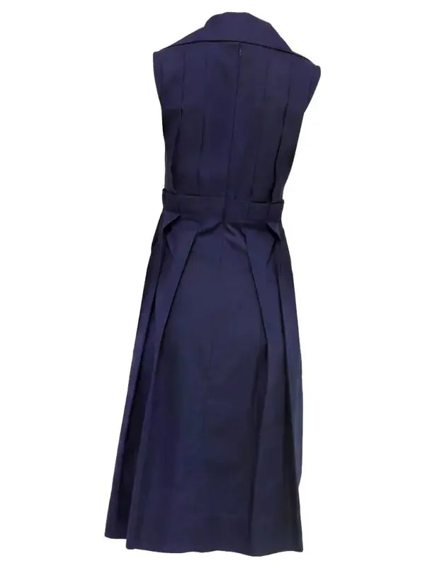 Marni Open-collar Sleeveless Pleated Dress - Blue