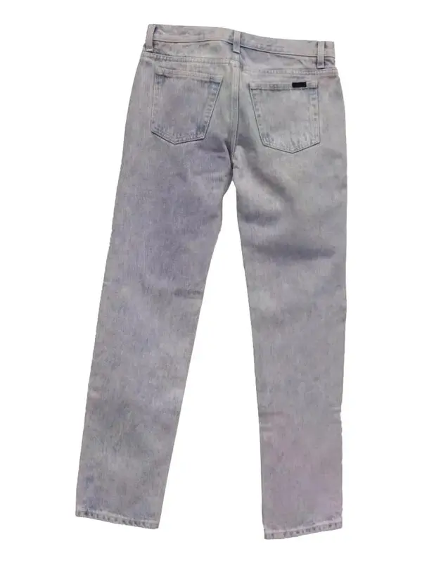 Saint Laurent Cropped Light-wash Straight Leg Jeans - Blue