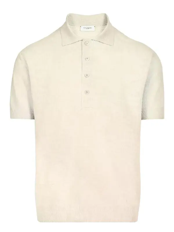PAOLO PECORA Short-sleeve Knitted Polo Shirt - Neutrals