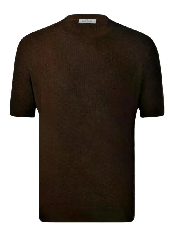 GRAN SASSO Short-sleeve Round-neck Top - Brown