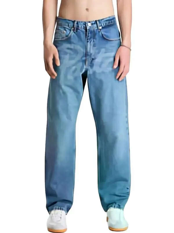 PATTA Laserprint Whiskering Jeans - Blue