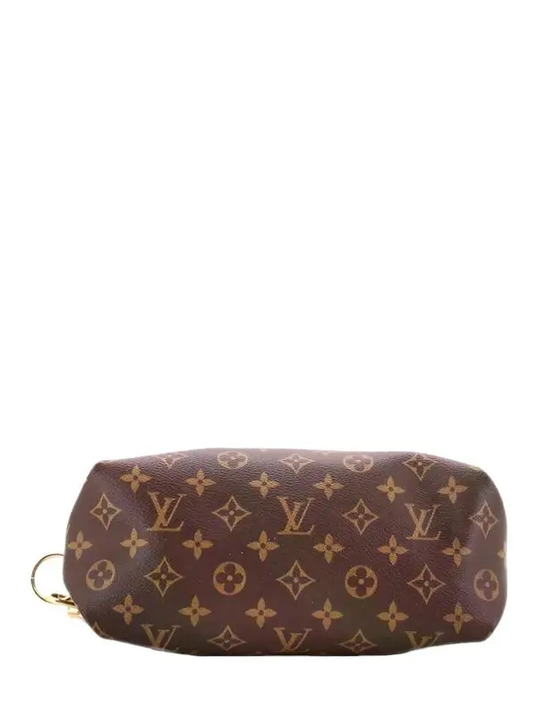 LOUIS VUITTON Flower Zipped Monogram Canvas Pm Tote Bag - Black