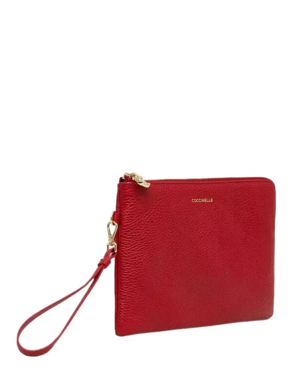 COCCINELLE C-me Softy Leather Clutch Bag - Red