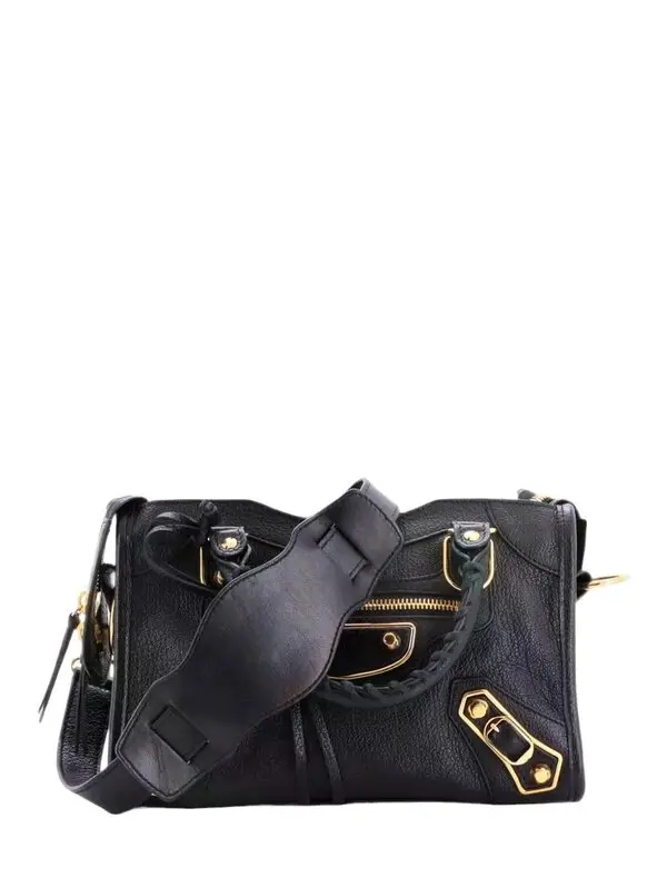Balenciaga City Classic Metallic Edge Leather Mini Satchel - Black