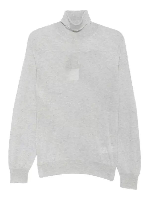 Canali Roll-neck Fine Knit Wool Sweater - Grey