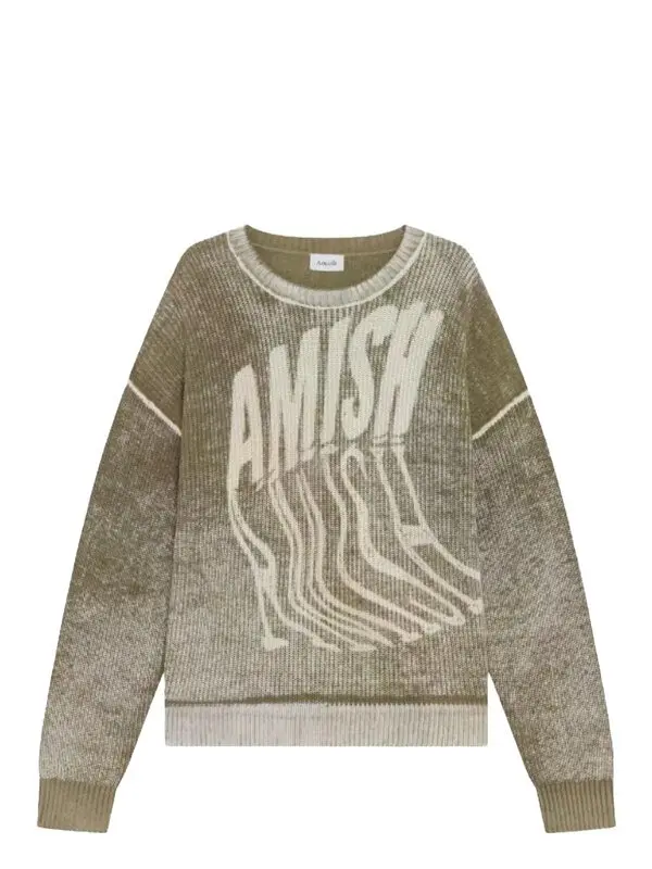 AMISH SUPPLIES Logo-print Drop-shoulder Sweater - Green